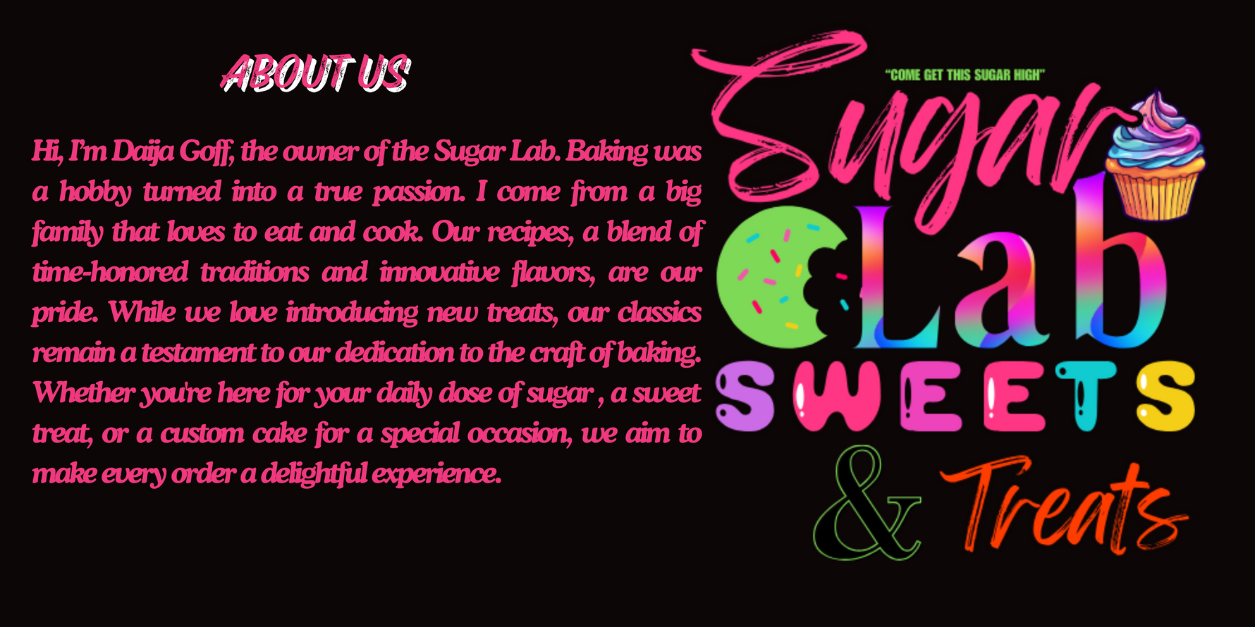 About us – Sugar Lab Sweets & Treats